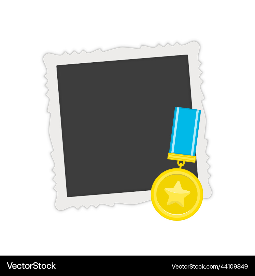 Frame with winner medal Royalty Free Vector Image