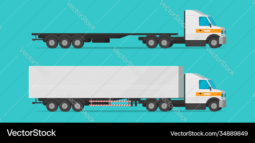Freight cargo truck flat cartoon isolated Vector Image