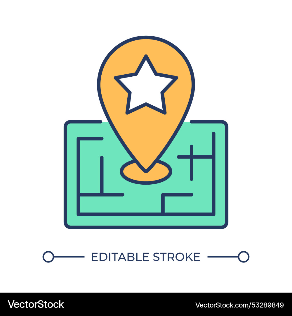 Landmark location rgb color icon Royalty Free Vector Image