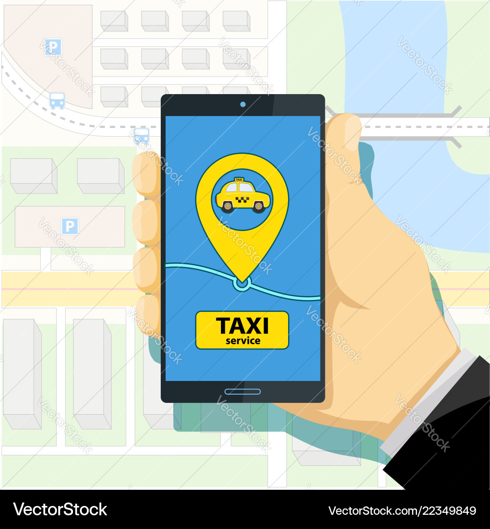 Mobile app to call a taxi Royalty Free Vector Image
