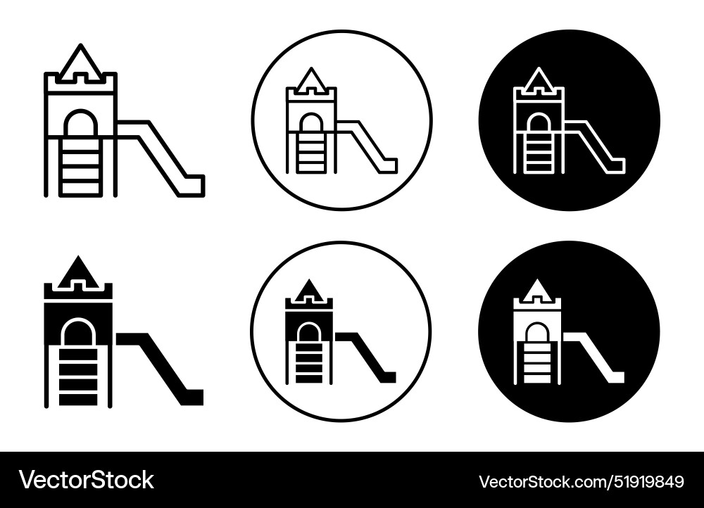 Playground icon collection of outline thin line Vector Image