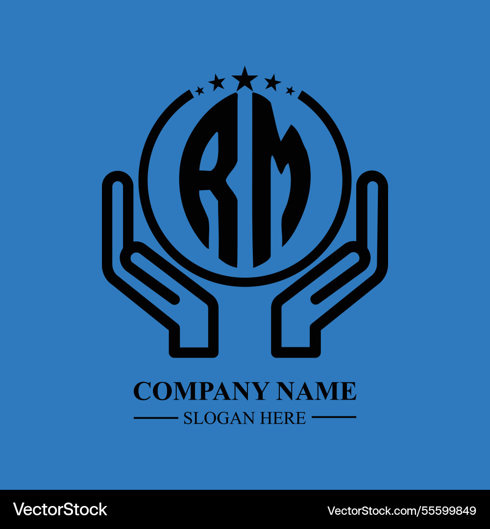 Rm initials modern logo design featuring held Vector Image