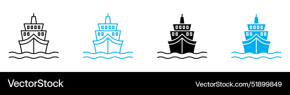 Ship icon for maritime transportation and sea Vector Image