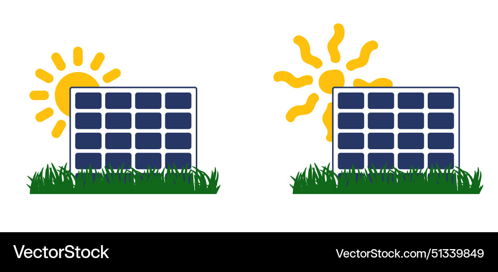 Solar panels and sun symbol environmentally Vector Image