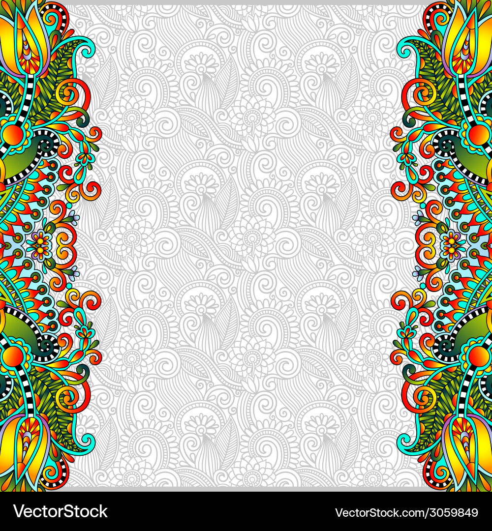 Unusual floral ornamental template with place Vector Image