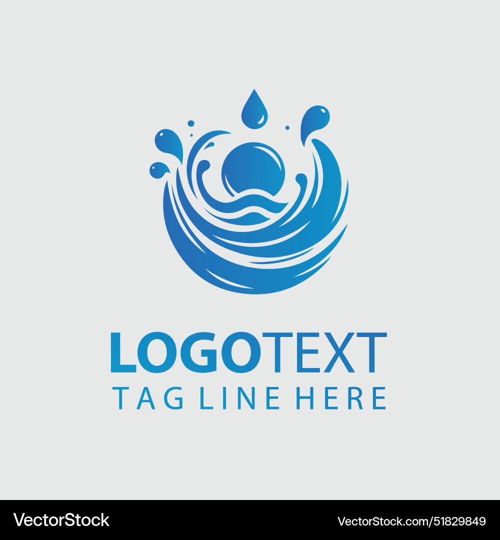 Water splash logo Royalty Free Vector Image - VectorStock