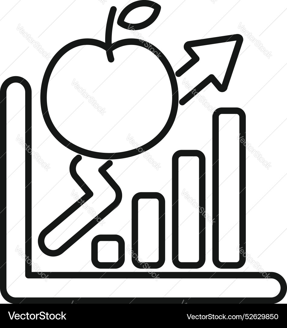 Apple growing on increasing graph charting Vector Image