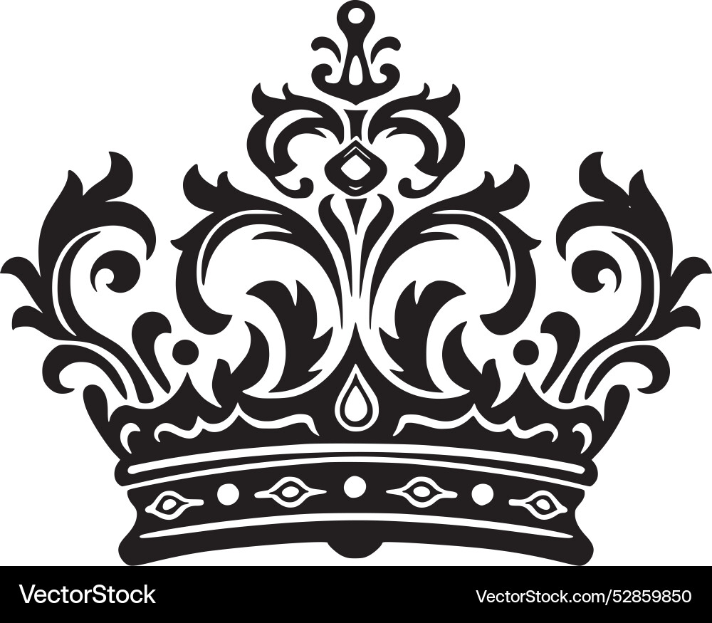 Krone - schwarz und weiß Lizenzfreies Vektorbild