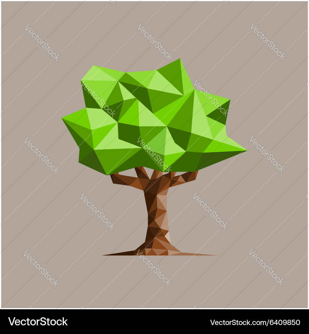 Low poly tree Royalty Free Vector Image - VectorStock