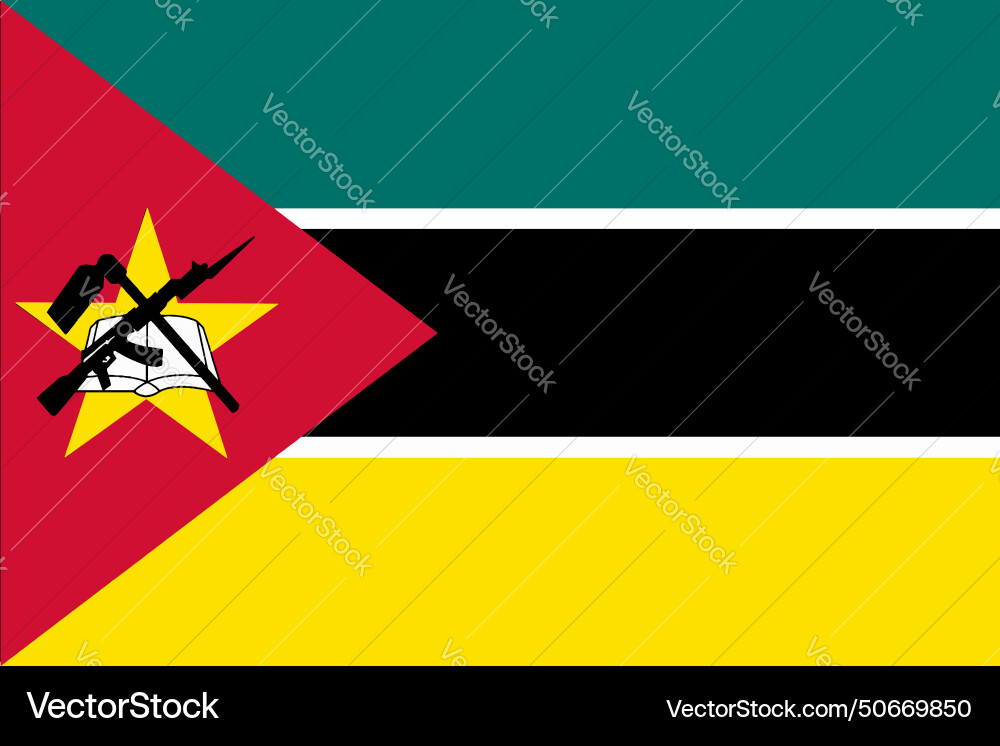 Mozambique national flag Royalty Free Vector Image