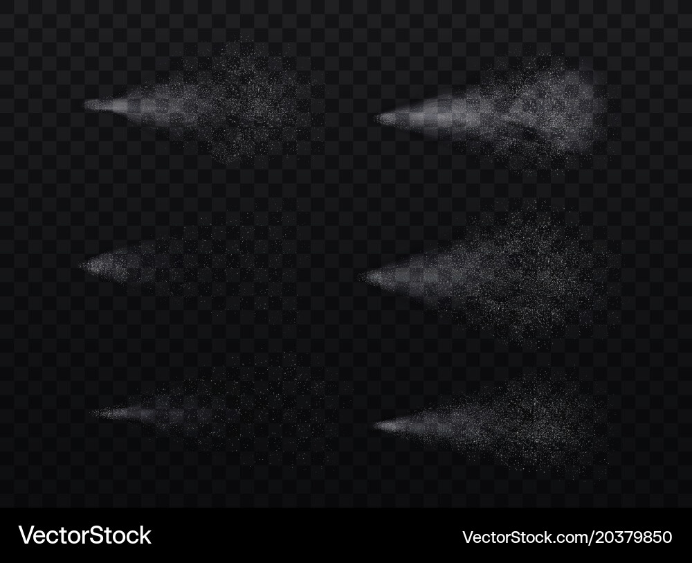 Realistic spray mist collection Royalty Free Vector Image