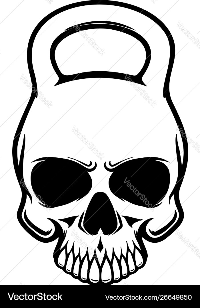 Skull in form a kettlebell design element Vector Image