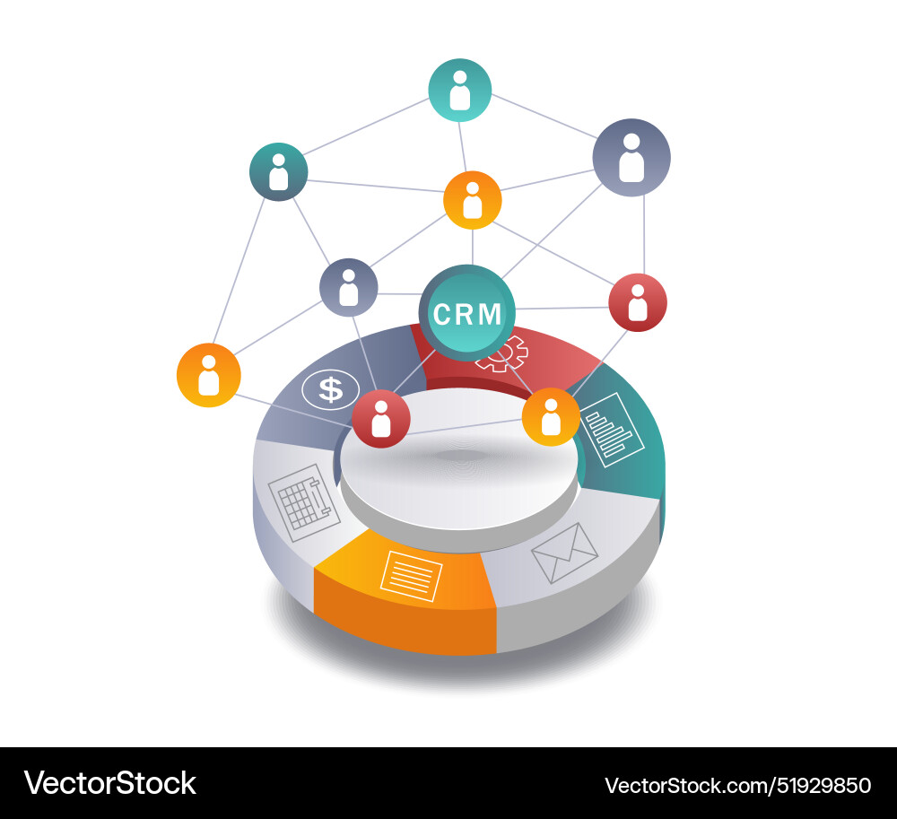 Using crm to foster business development and Vector Image