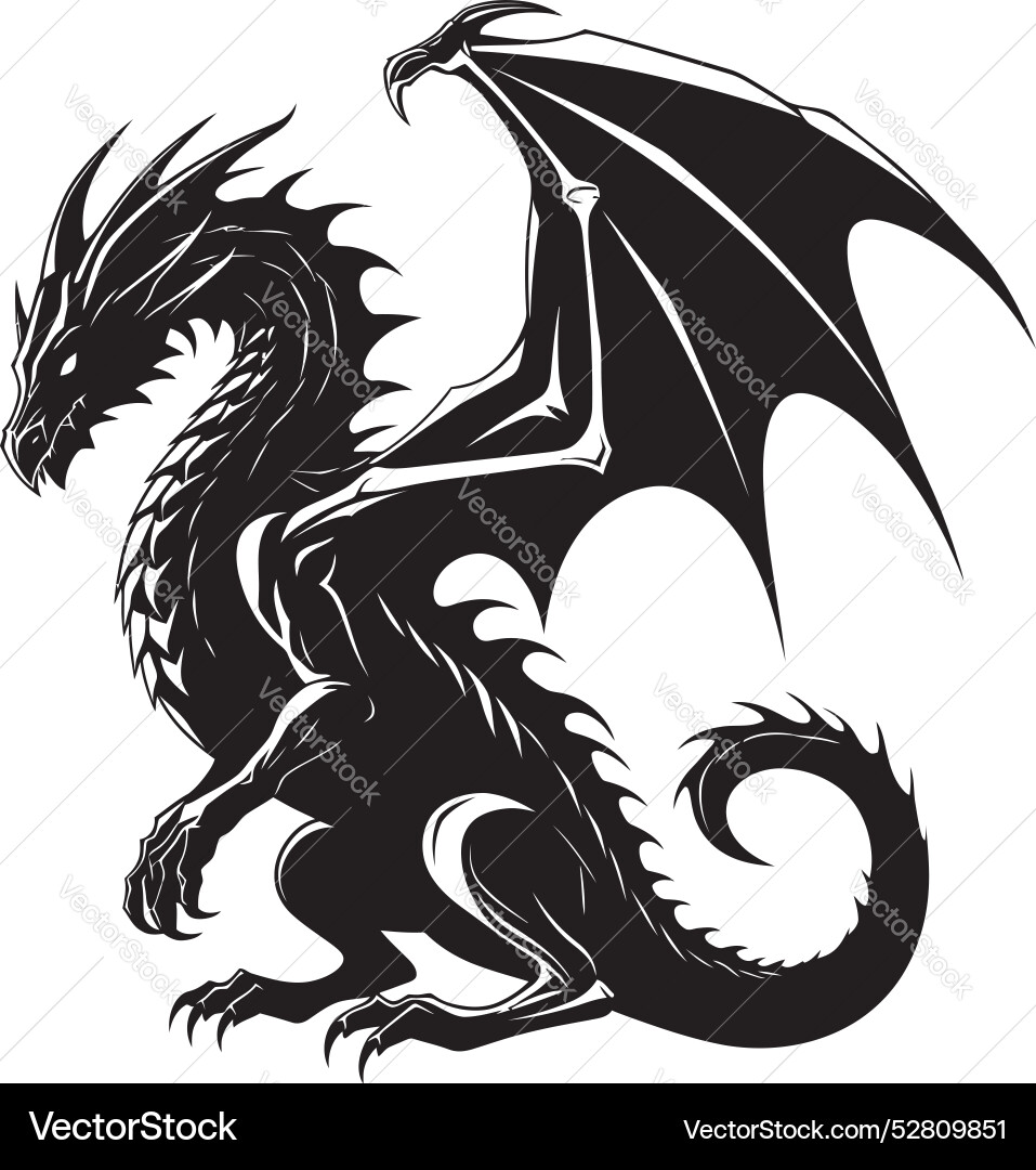 Ancient wyrm infernal dragon iconic emblem winged Vector Image