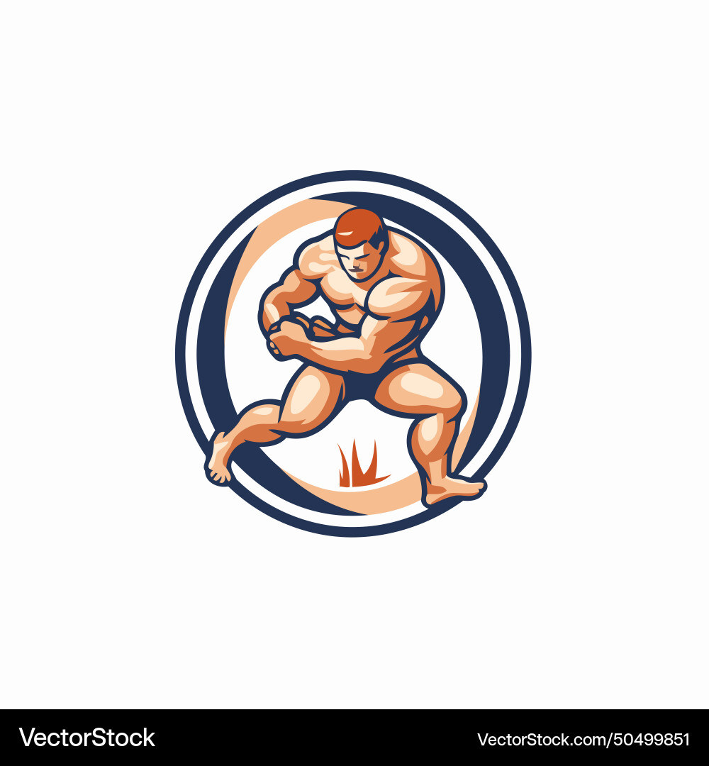 Bodybuilder logo design template icon Royalty Free Vector