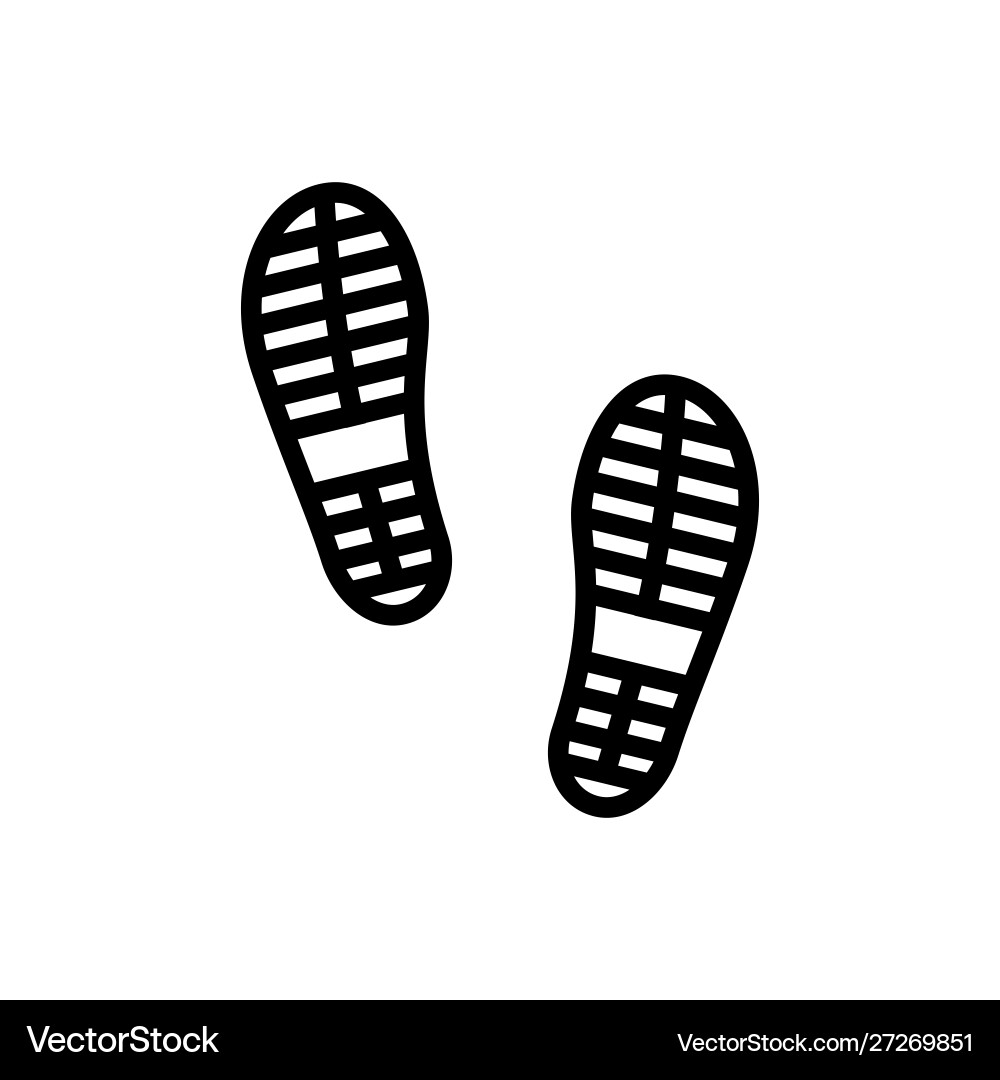 Boot-Steps Symbol oder Fußabdruck Silhouette Vektorbild