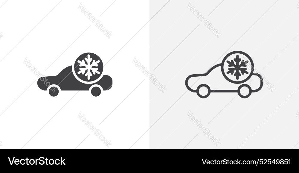 Car conditioner thin line icon set Royalty Free Vector Image