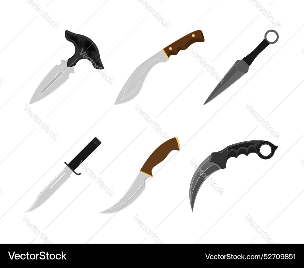Combat knife weapon for killing flat style Vector Image