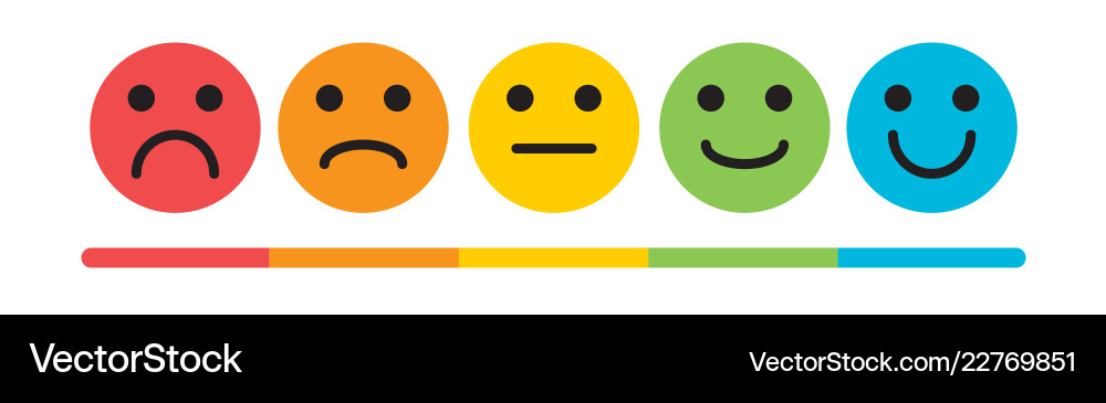 Emoji Mood Icons - Flat Set Royalty Free Vector Image