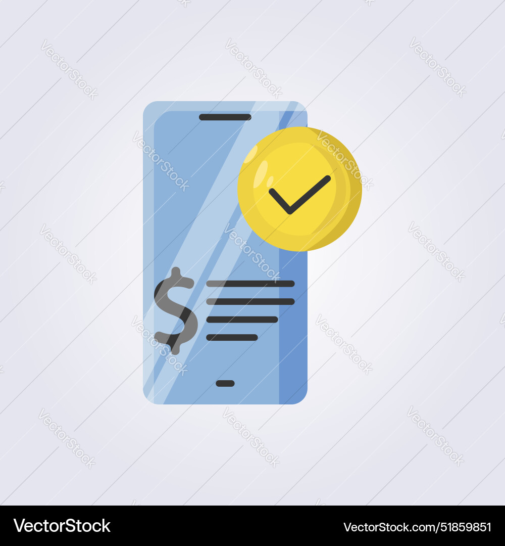 Flat online success payment icon logo design Vector Image