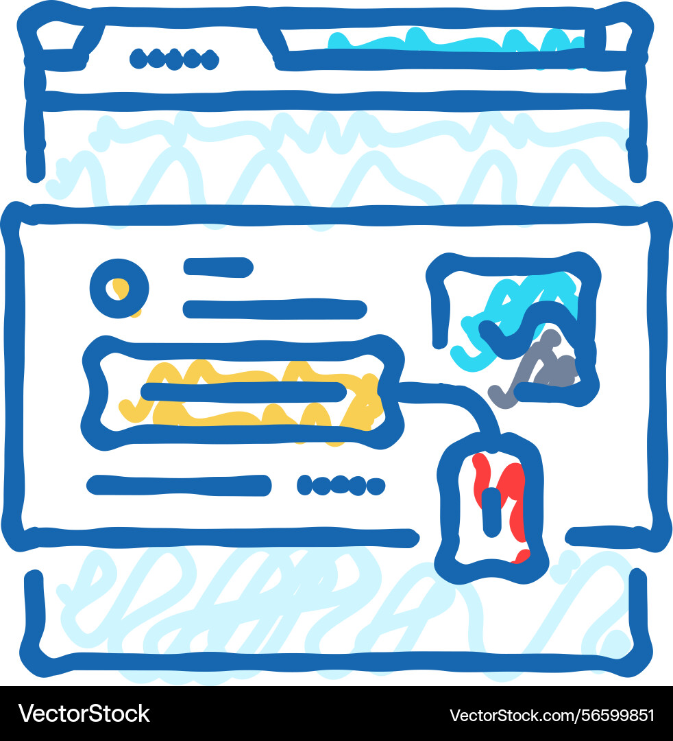 Header tags h1 h2 seo icon doodle Royalty Free Vector Image