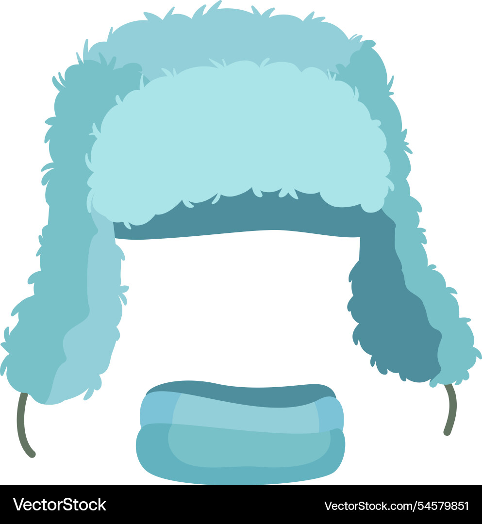 Light blue ushanka protecting from cold weather Vector Image