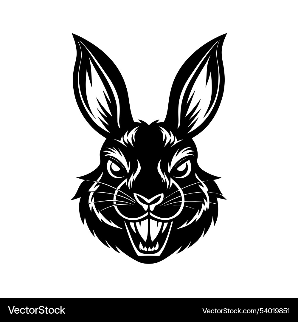 Rabbit head silhouette art Royalty Free Vector Image