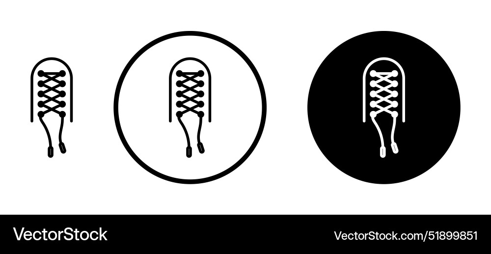 Shoe lace icon set collection for web Royalty Free Vector