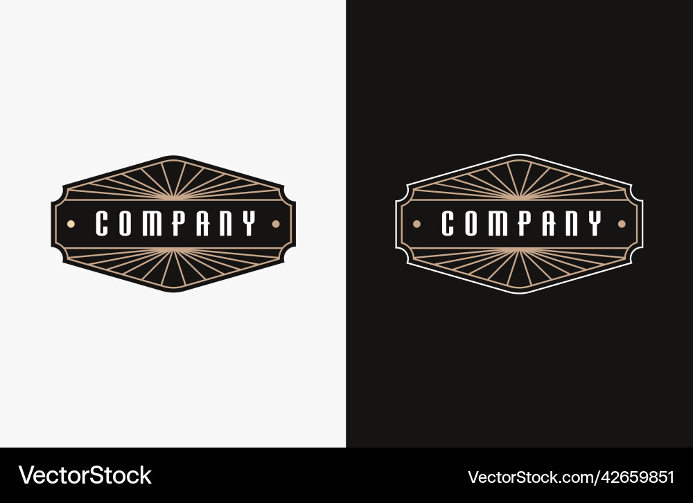 Simple decorative company badge emblem logo Vector Image