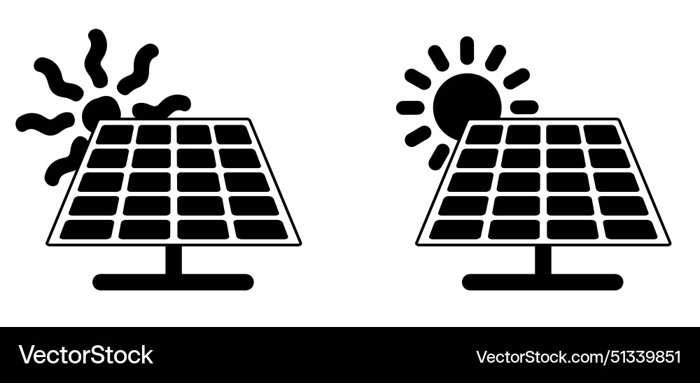 Solar panels and sun symbol environmentally Vector Image