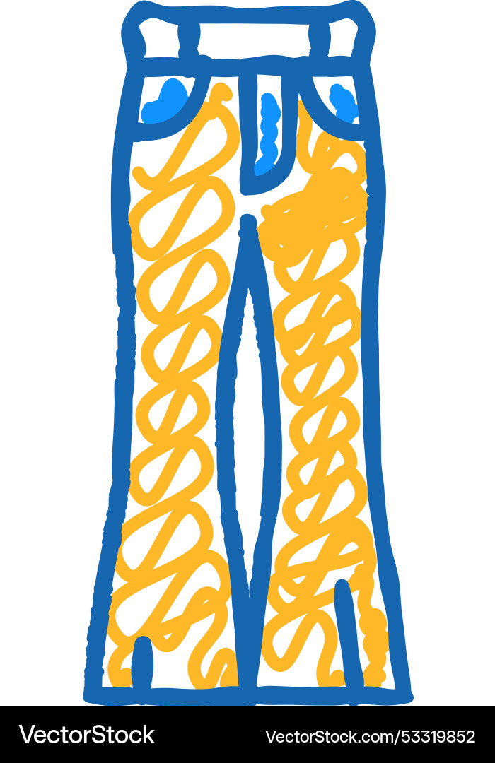 Bell bottoms pants clothes icon doodle Royalty Free Vector