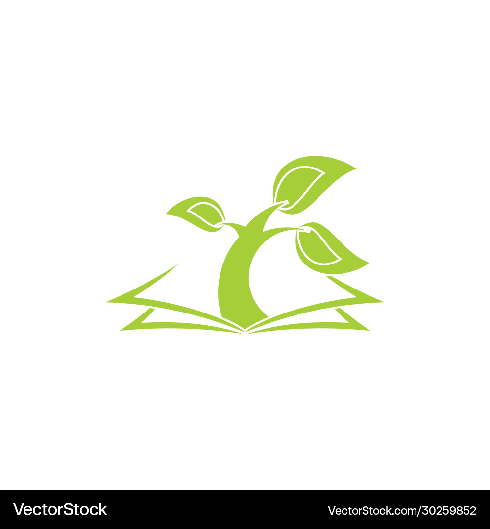 Book tree biology symbol Royalty Free Vector Image