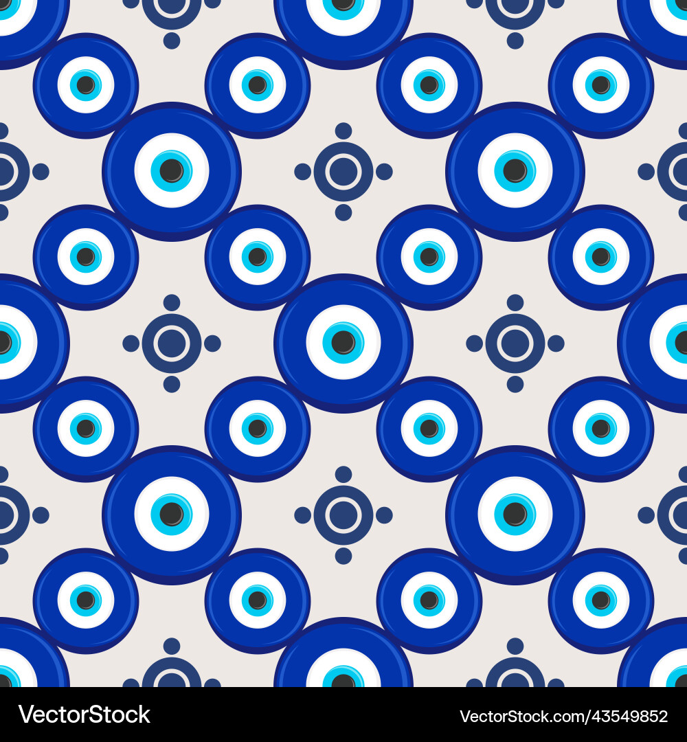 Evil eye ethnic pattern mystic greek blue amulet Vector Image