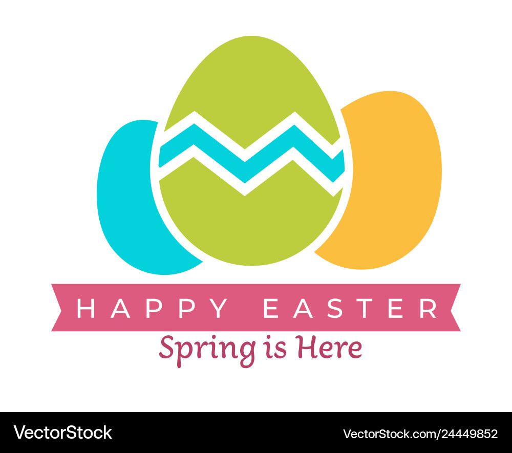 Happy easter isolated icon spring event Royalty Free Vector