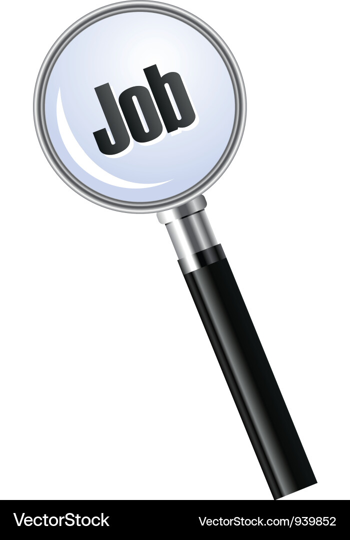 Job Search Magnifier Royalty Free Vector Image