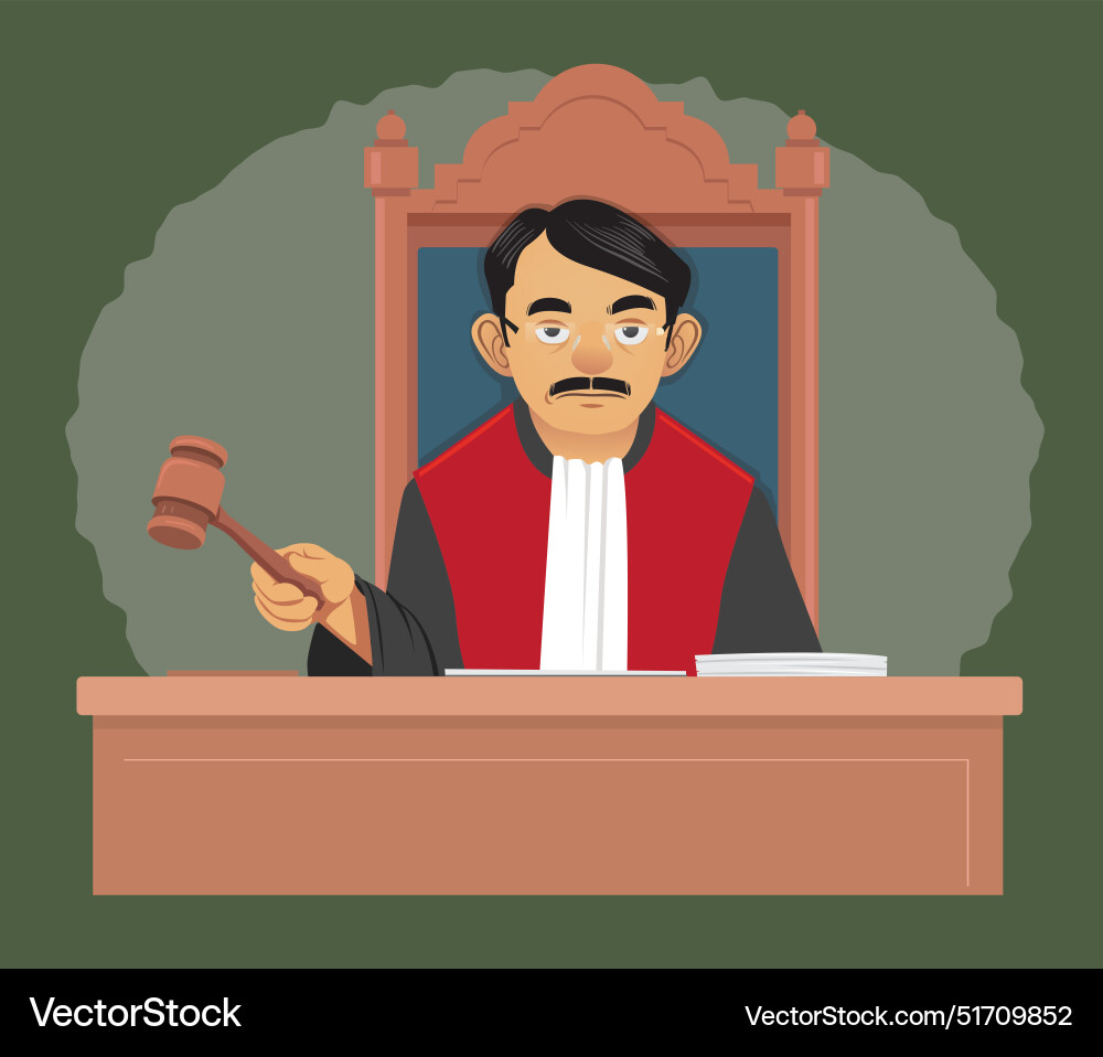 Judge with a gavel Royalty Free Vector Image - VectorStock