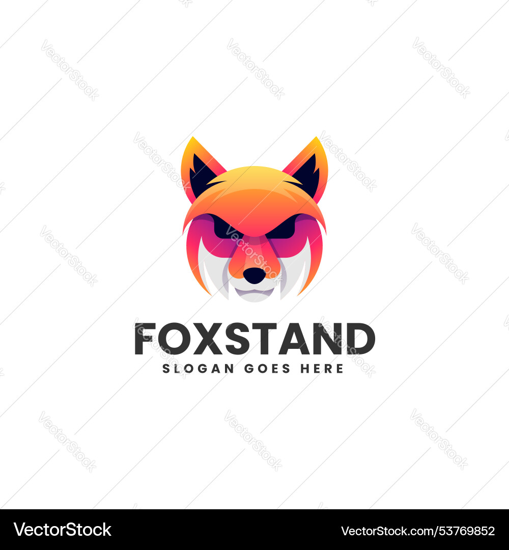 Logo fox gradient colorful style Royalty Free Vector Image