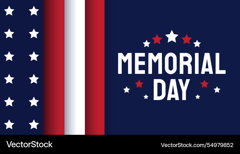 Memorial day patriotic banner design Royalty Free Vector