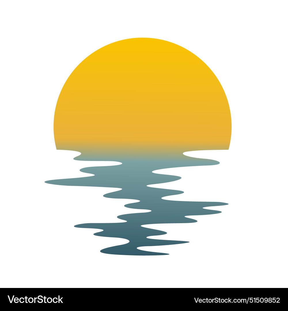 Moon with reflection in the water Royalty Free Vector Image