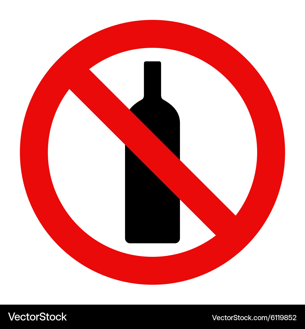 No Alcohol Warning Sign Royalty Free Vector Image