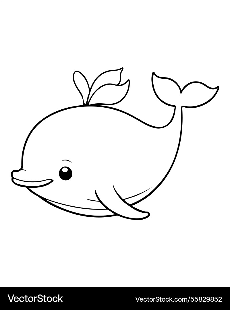 Ocean animals coloring pages for kids Royalty Free Vector