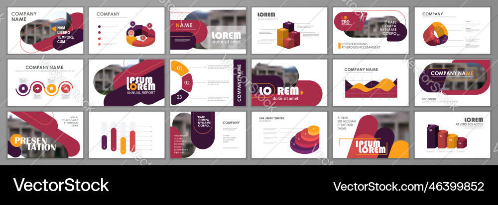 Purple corporate slideshow templates Royalty Free Vector