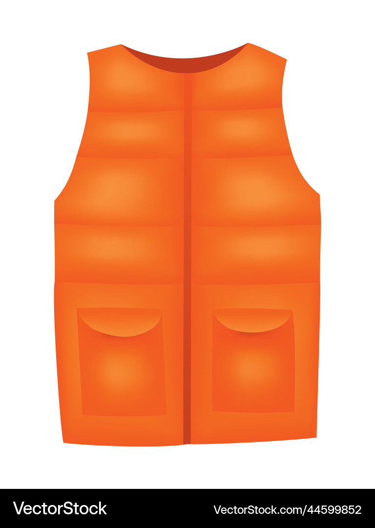 Workwear uniform element orange warning vest Vector Image