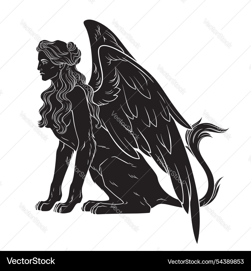 Ancient egyptian mythological creature sphinx in Vector Image