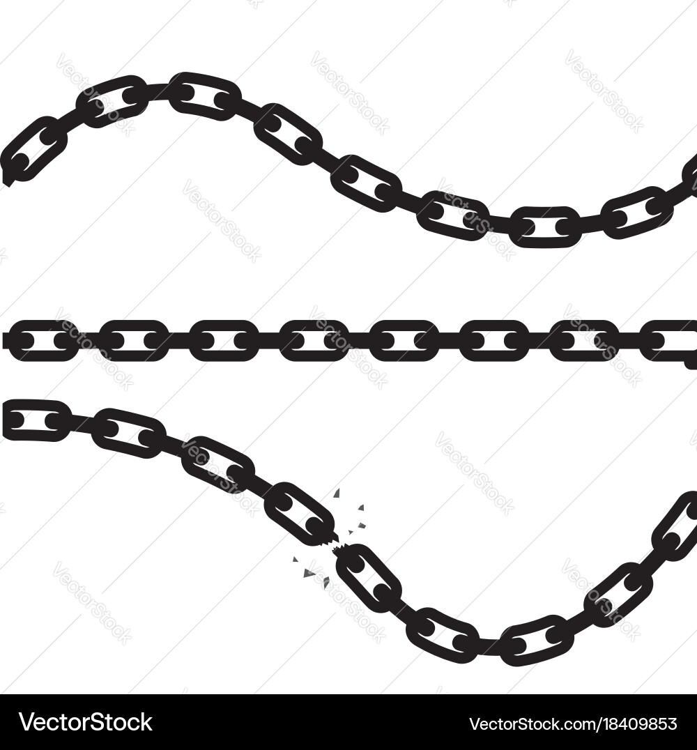 Broken torn chain Royalty Free Vector Image - VectorStock