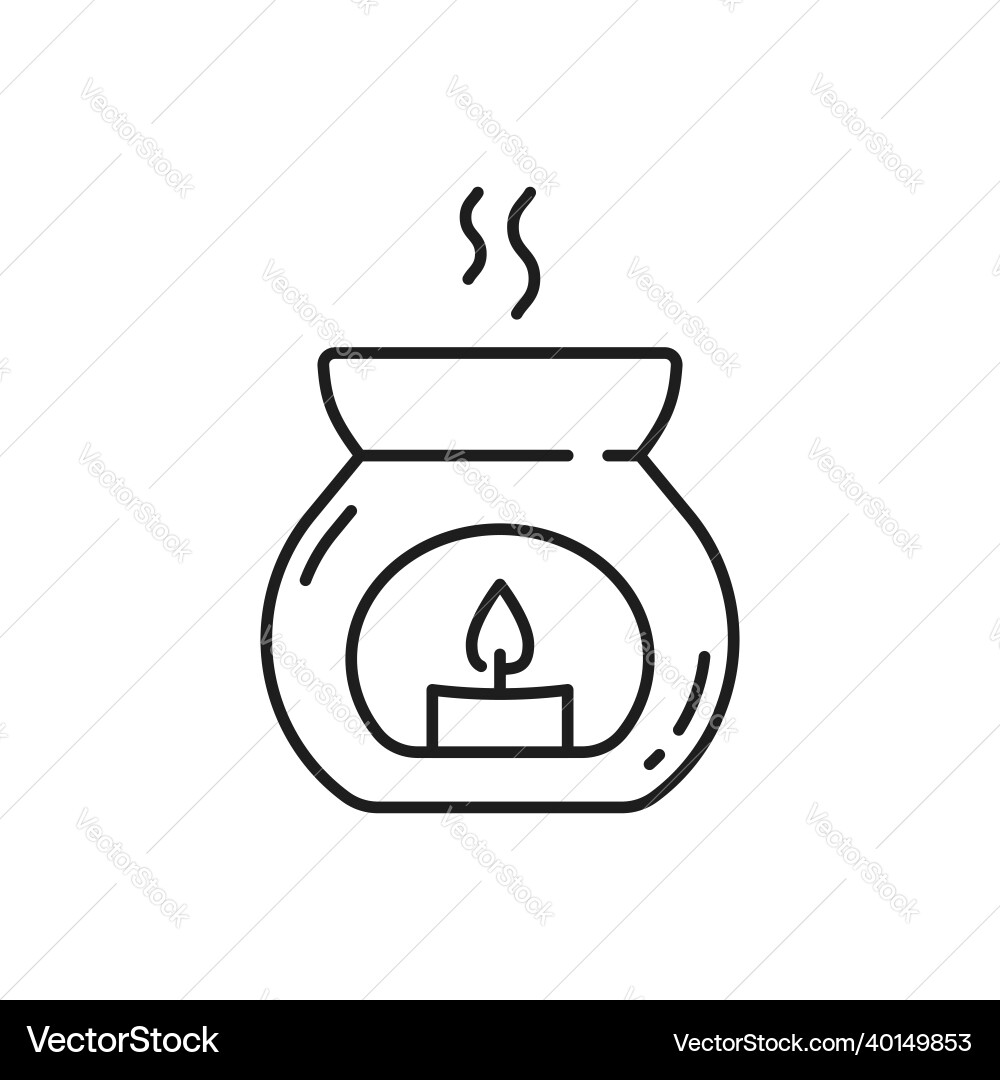 Burning aromatic scented candle in glass jar cup Vector Image