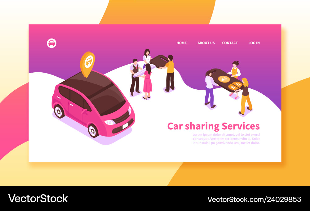 Car sharing horizontal banner Royalty Free Vector Image