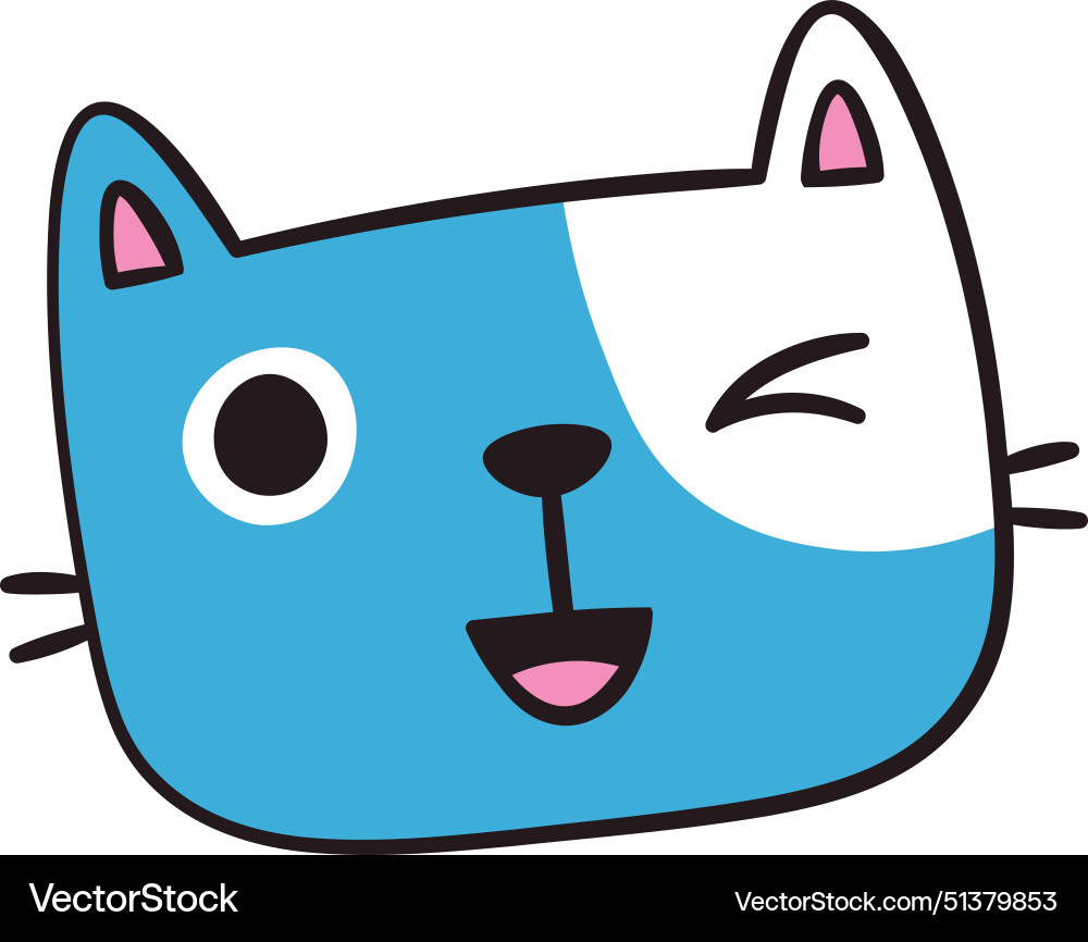 Cat portrait comic art Royalty Free Vector Image