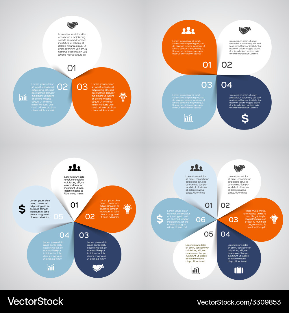 Circle Diagram Infographics Set Royalty Free Vector Image