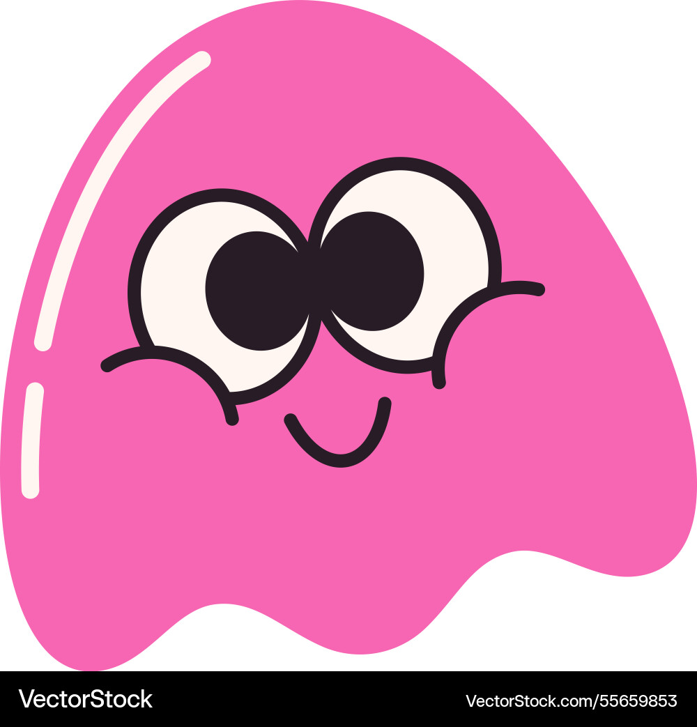 Cute pink jelly smiley face Royalty Free Vector Image